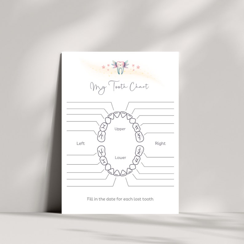 Printable Lost Tooth Chart Printable | Tooth Fairy Letter | Kids ...