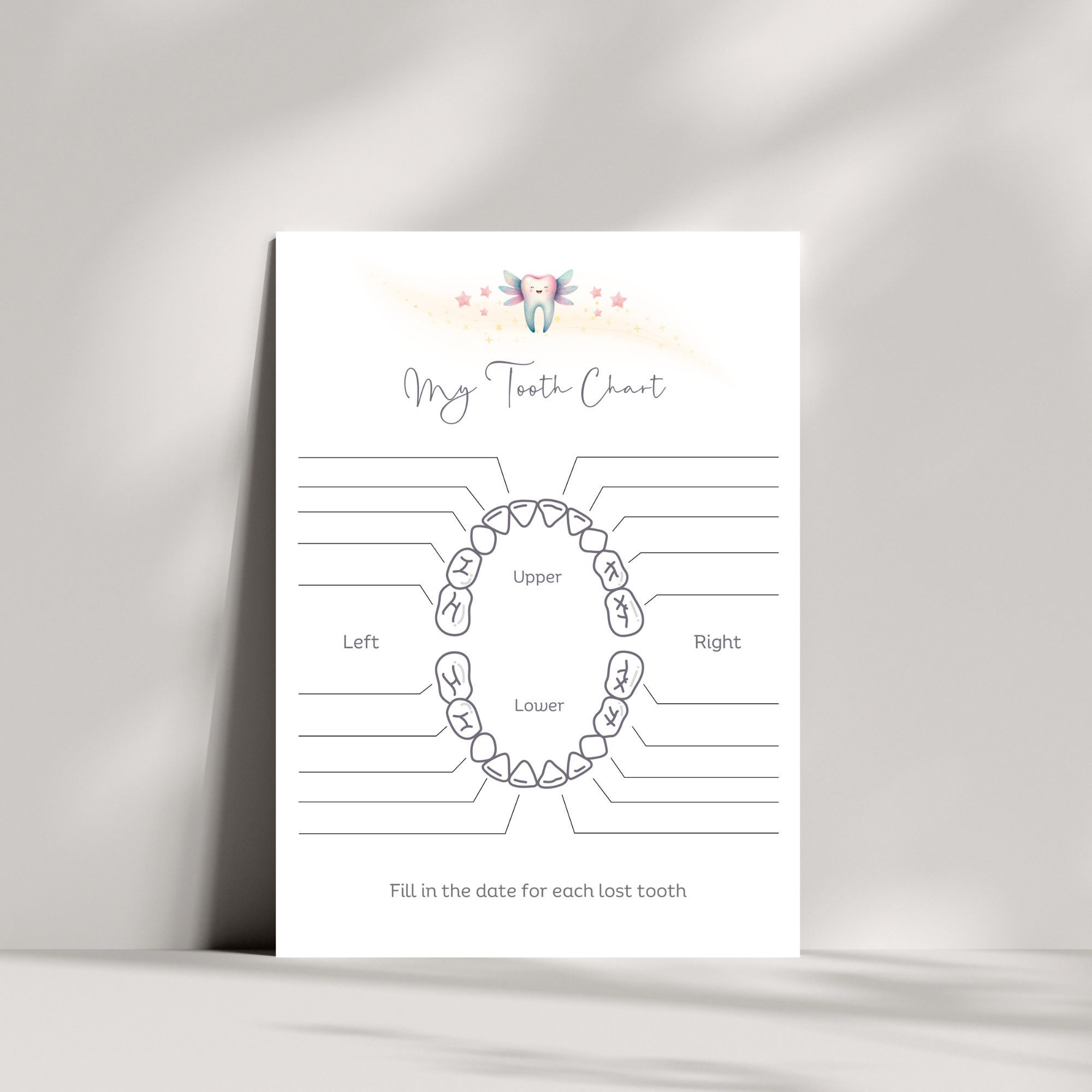 Printable Lost Tooth Chart Printable | Tooth Fairy Letter | Kids ...