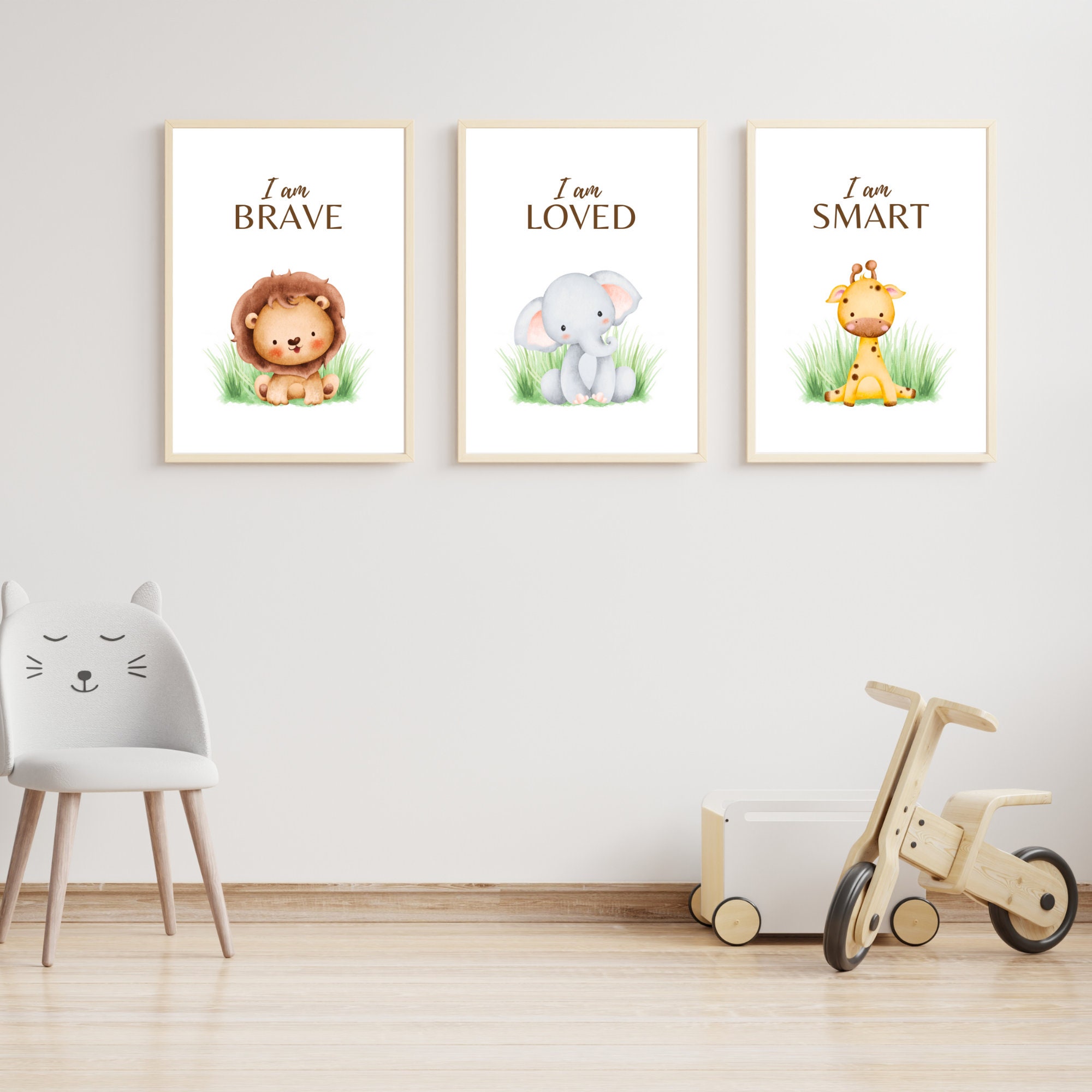 Set of 6 Animal Affirmation Prints , Nursery Wall Art, Positive ...