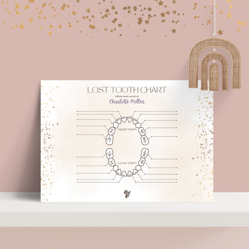 Personalized Lost Tooth Chart Printable | Canva Template | Tooth Fairy ...