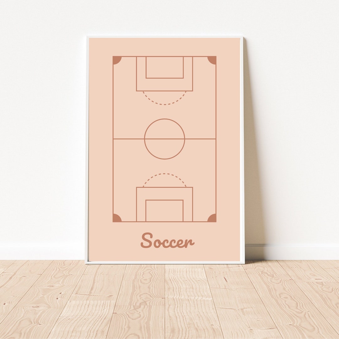 Peach Soccer Field Print | Pink | Girls Room Décor | Kids Room Art ...