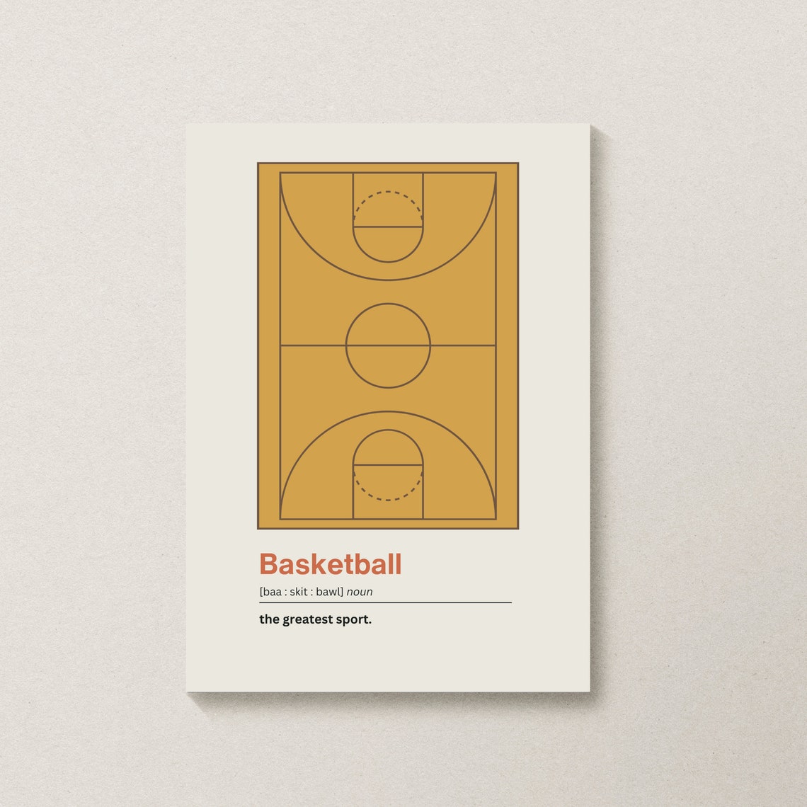 Basketball Definition | Muted Retro Colours | Boys Room Décor | Poster ...