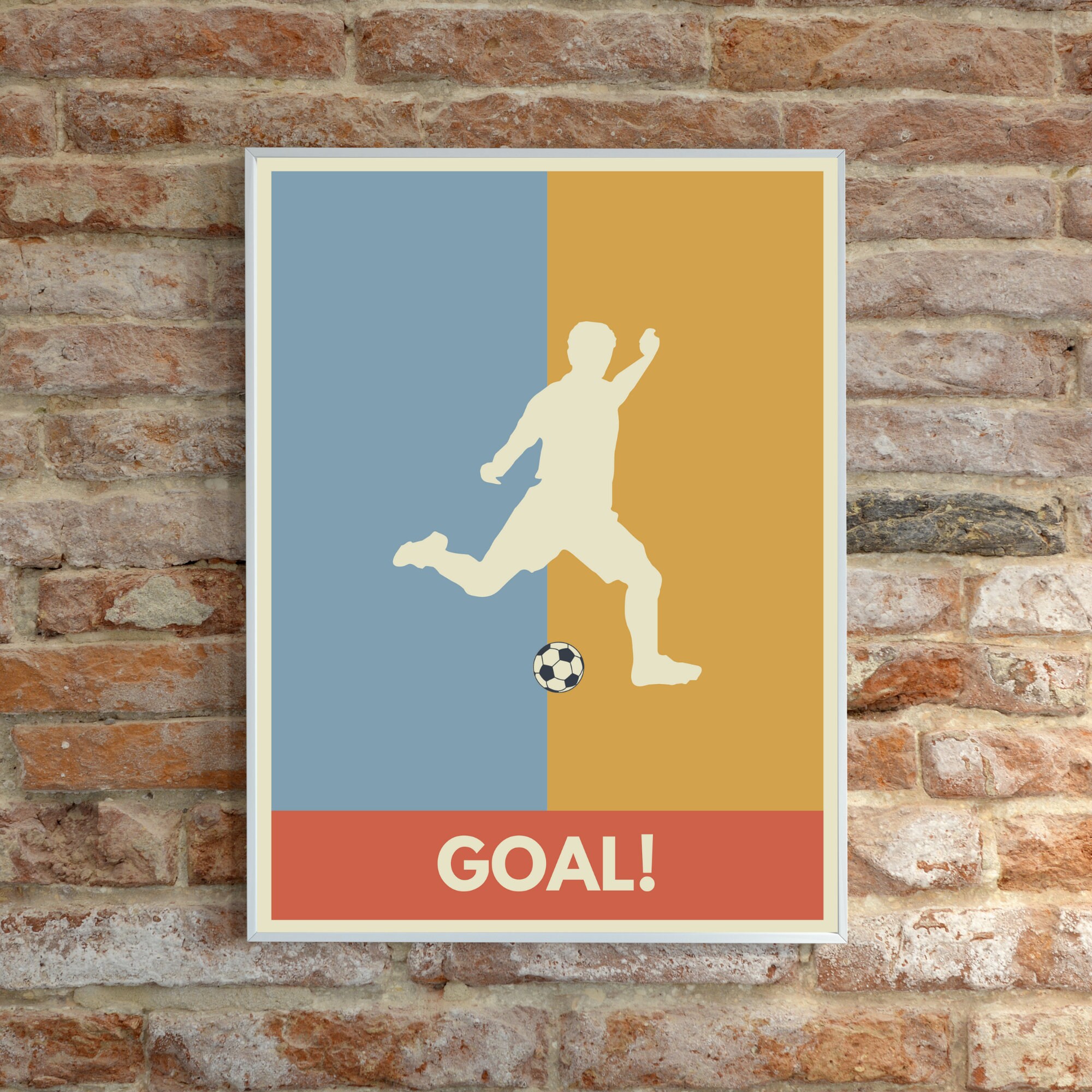 Retro Soccer Goal Print | Retro Style Sports Wall Art | Boys Room Décor ...