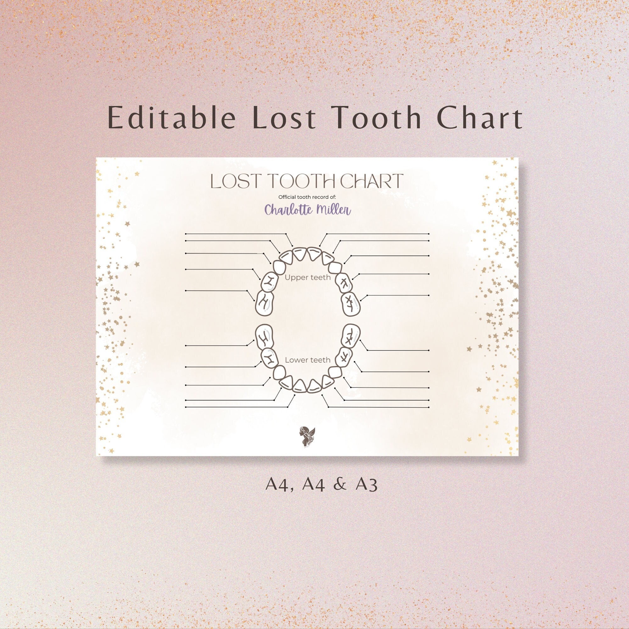 Personalized Lost Tooth Chart Printable | Canva Template | Tooth Fairy ...