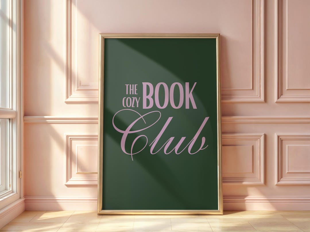 Book Club Wall Art Print, Cozy Reading Poster for Book Lovers, Decor ...