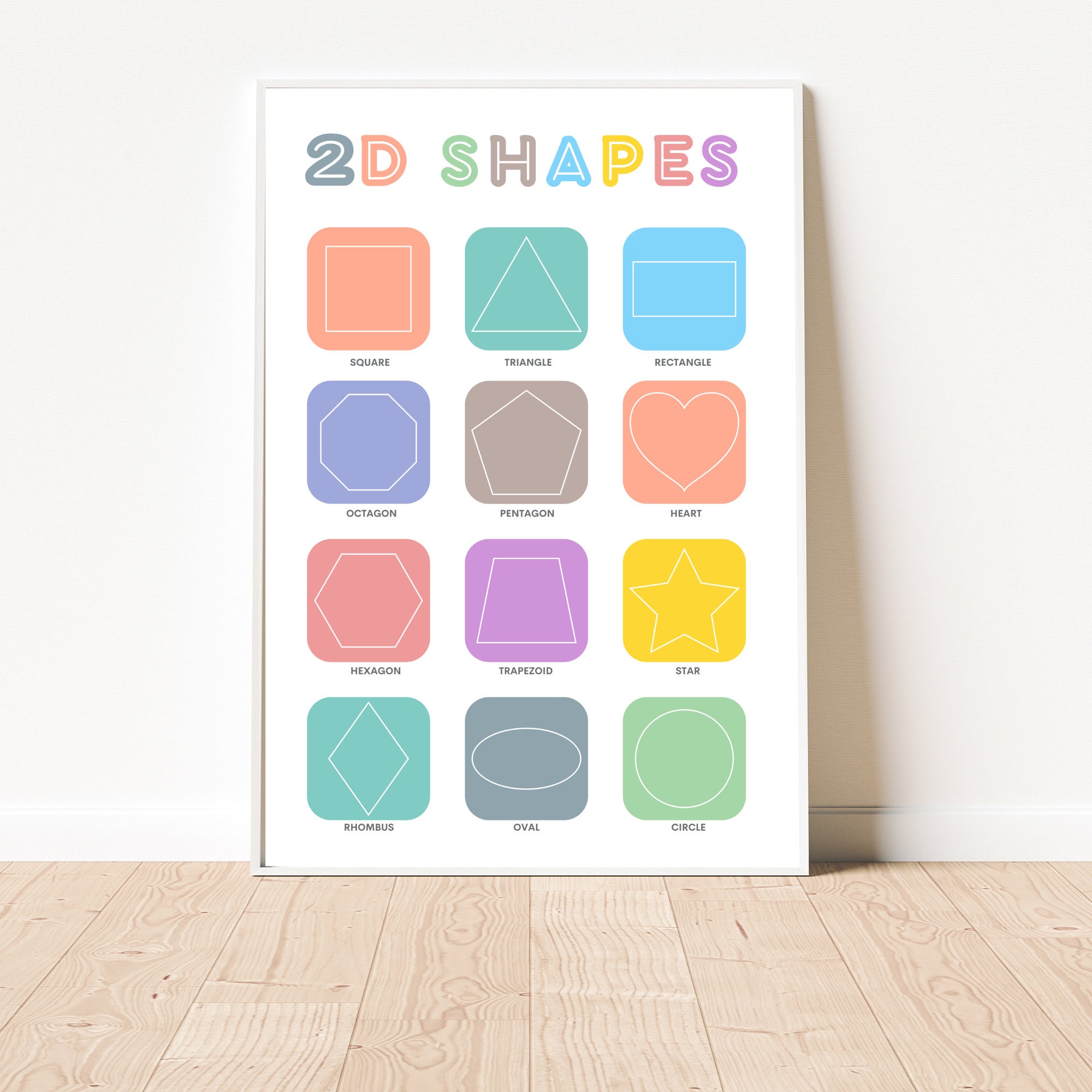 3D & 2D Shapes Classroom Posters | Educational Wall Art | Geometry Math ...