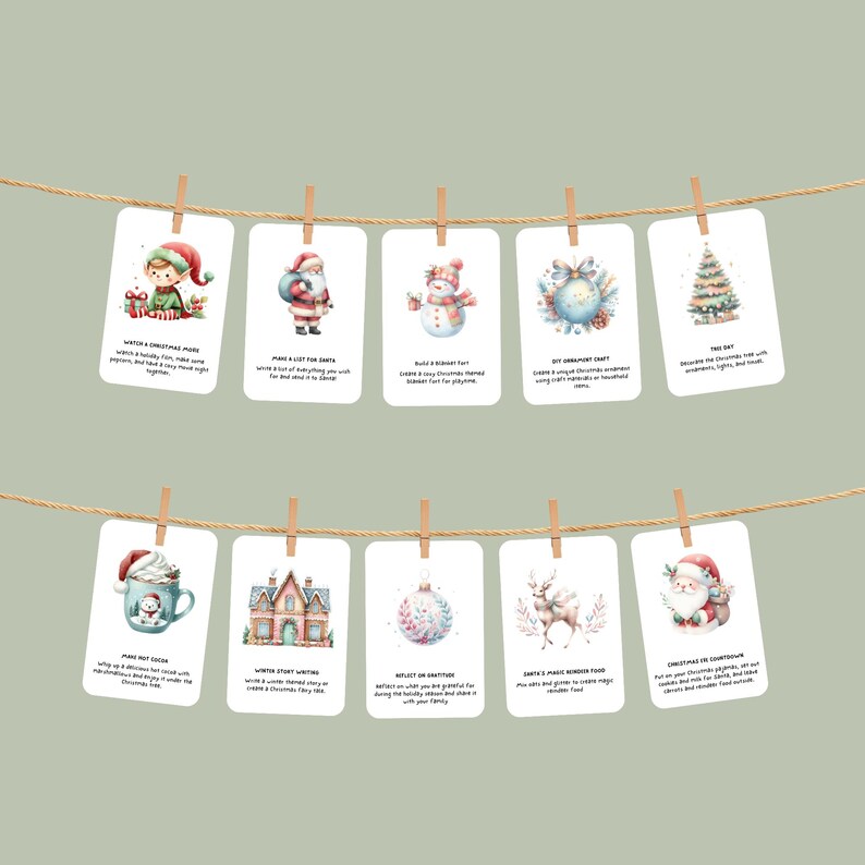 24+ Printable Advent Activity Cards for Kids, Kids Advent Cards ...