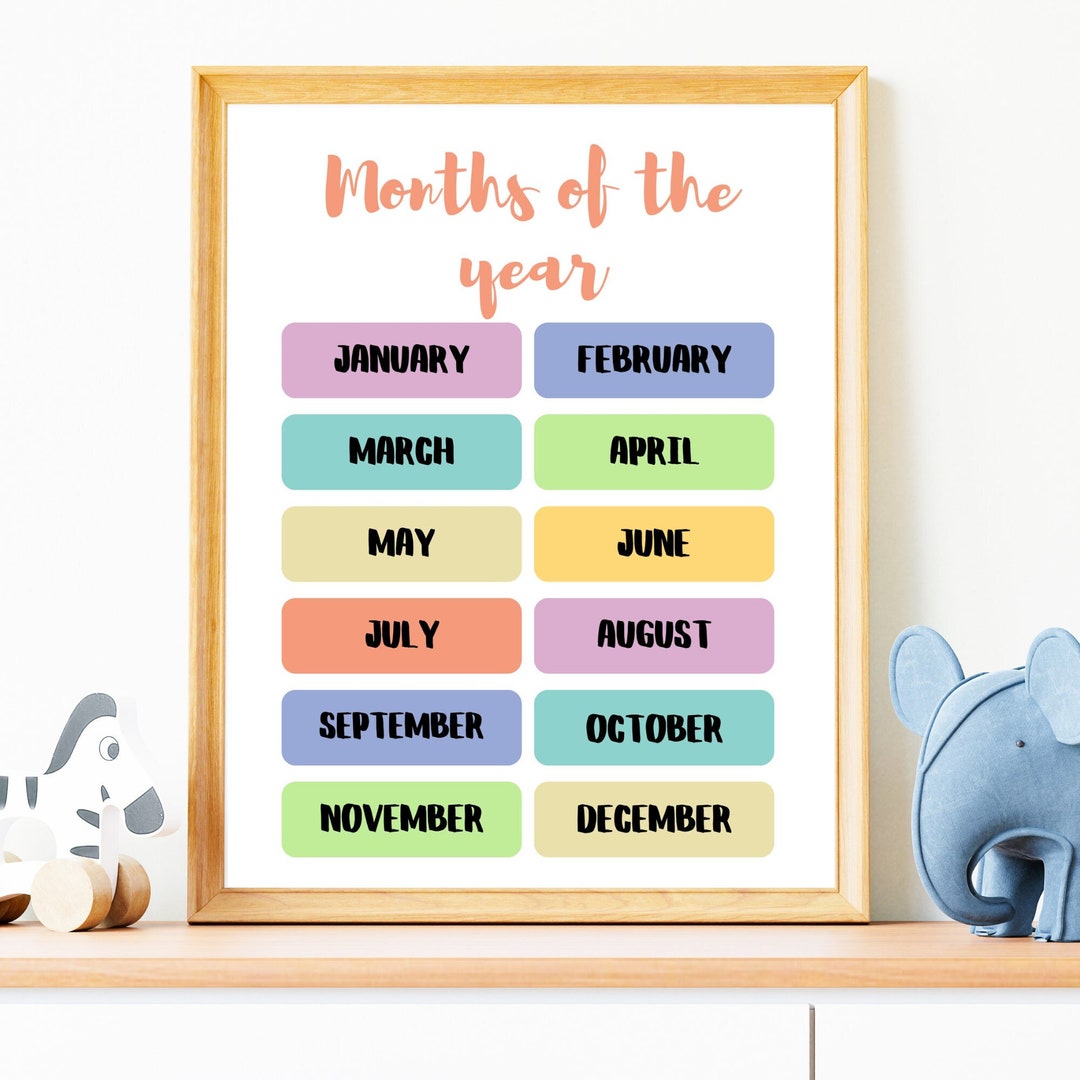 Months of the Year Print Educational Print Homeschooling Preschool ...