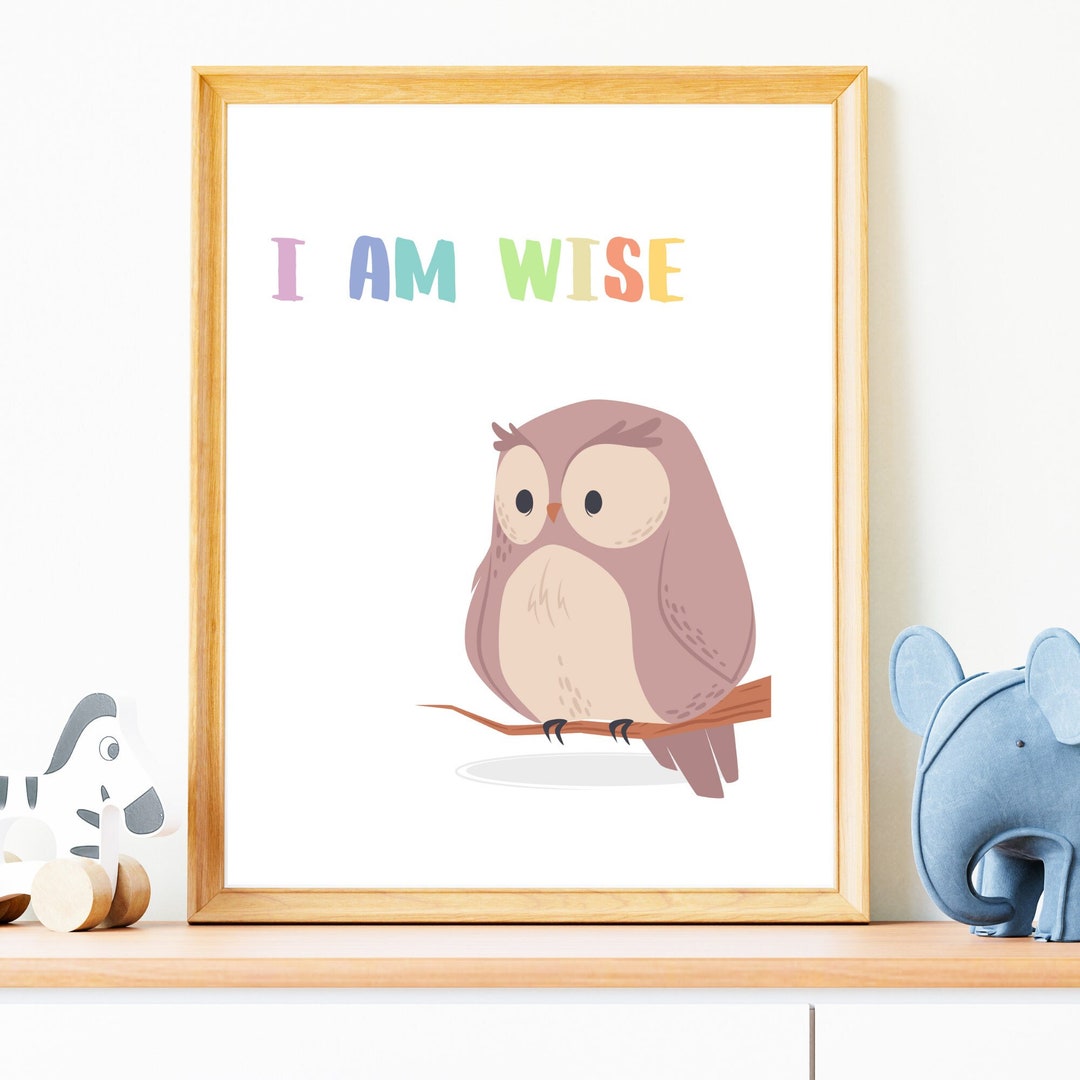 I Am Wise Owl Print: Rainbow Classroom Decor (PDF Download) - Etsy