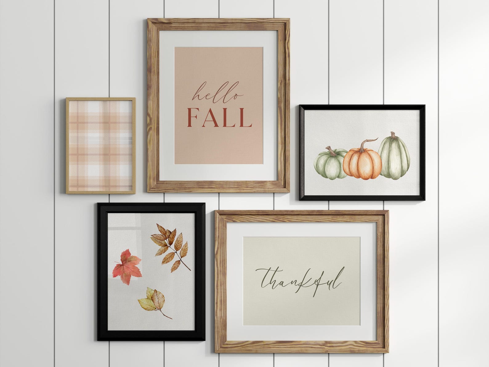 Fall Wall Art Set of 5, Autumn Digital Prints, Thanksgiving Decor ...