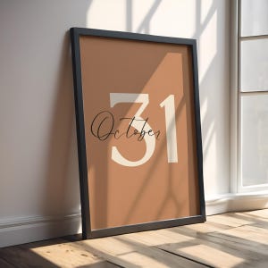 October 31 Print | Minimalist Halloween Decor | Modern Halloween Art ...