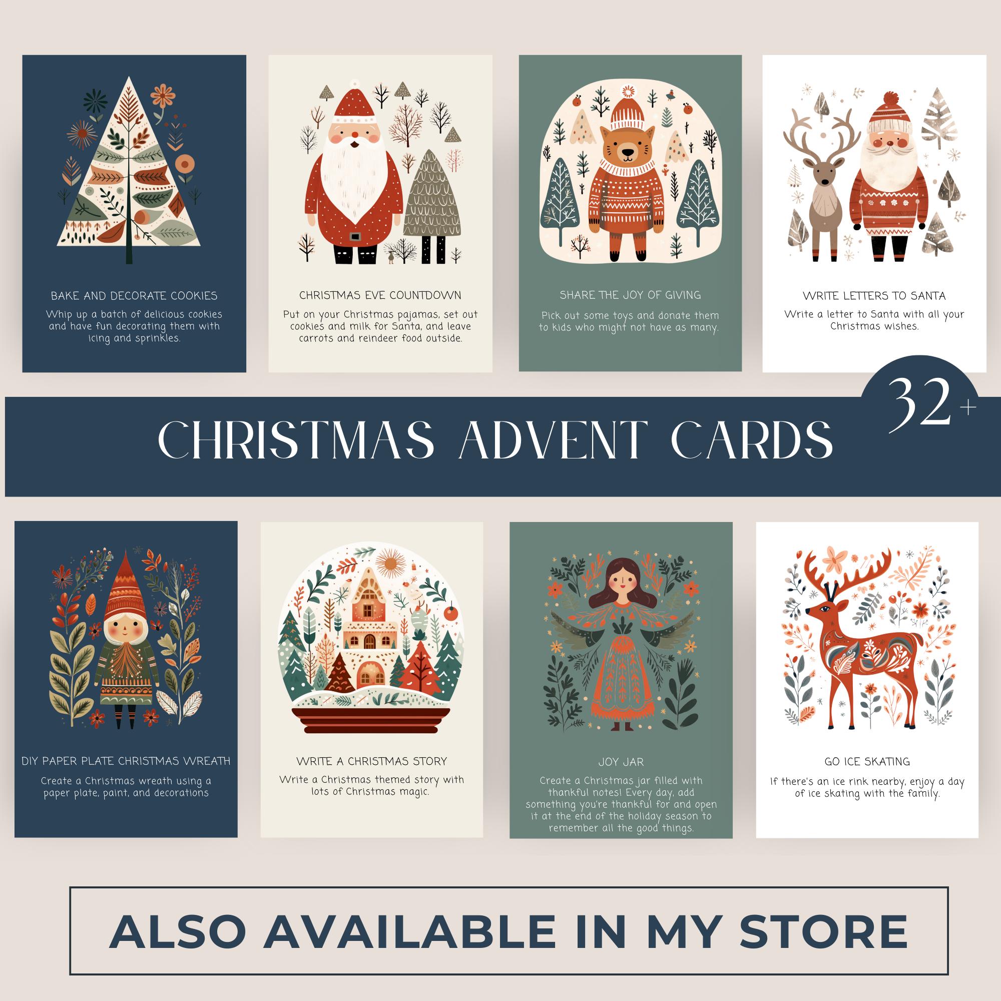 24+ Printable Advent Activity Cards for Kids, Kids Advent Cards ...