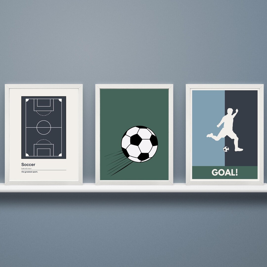 Set of 3 Soccer Prints | Soccer Field | Soccer Definition | Sports ...