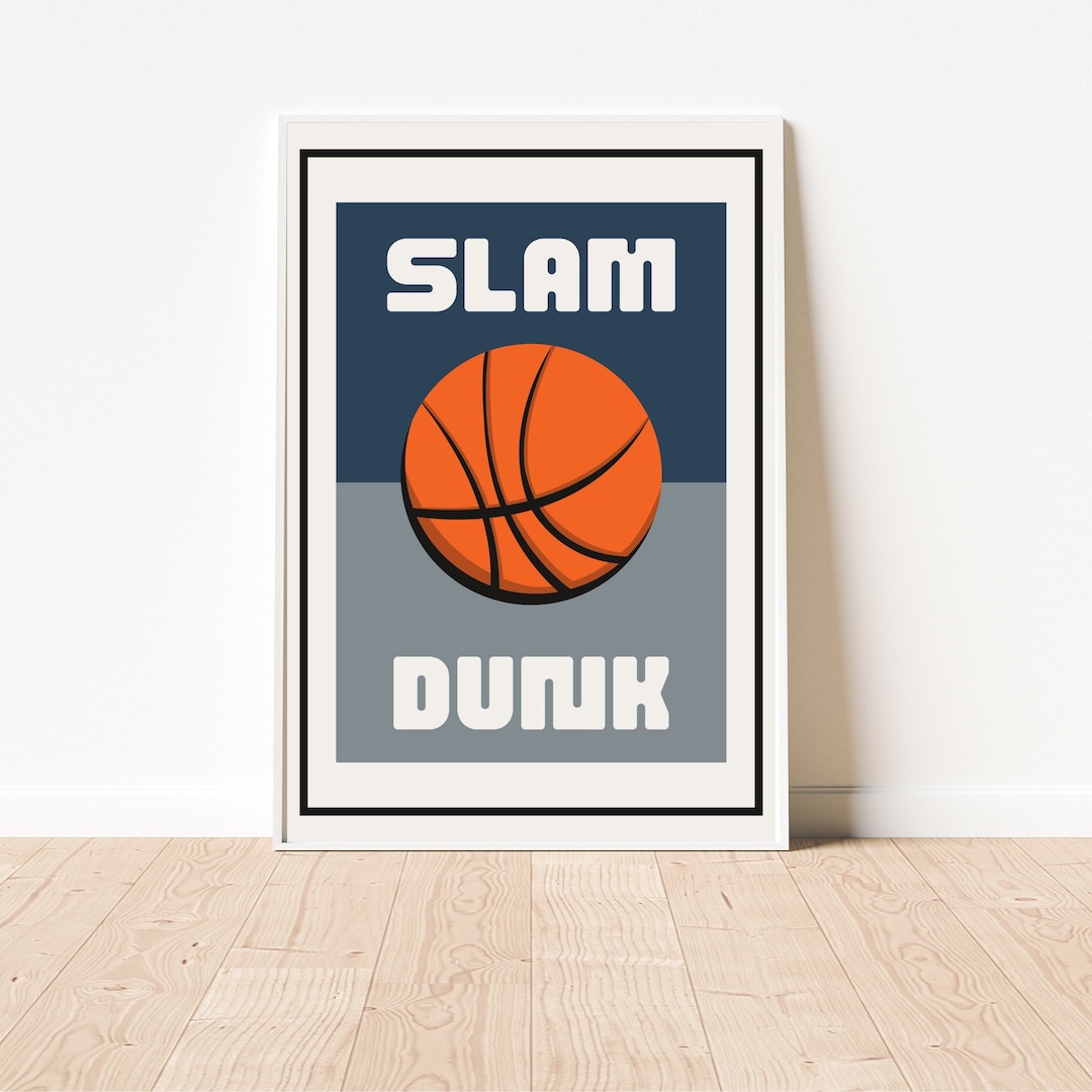 Basketball Poster Digital Print | Slam Dunk Basketball Wall Art | Boys ...