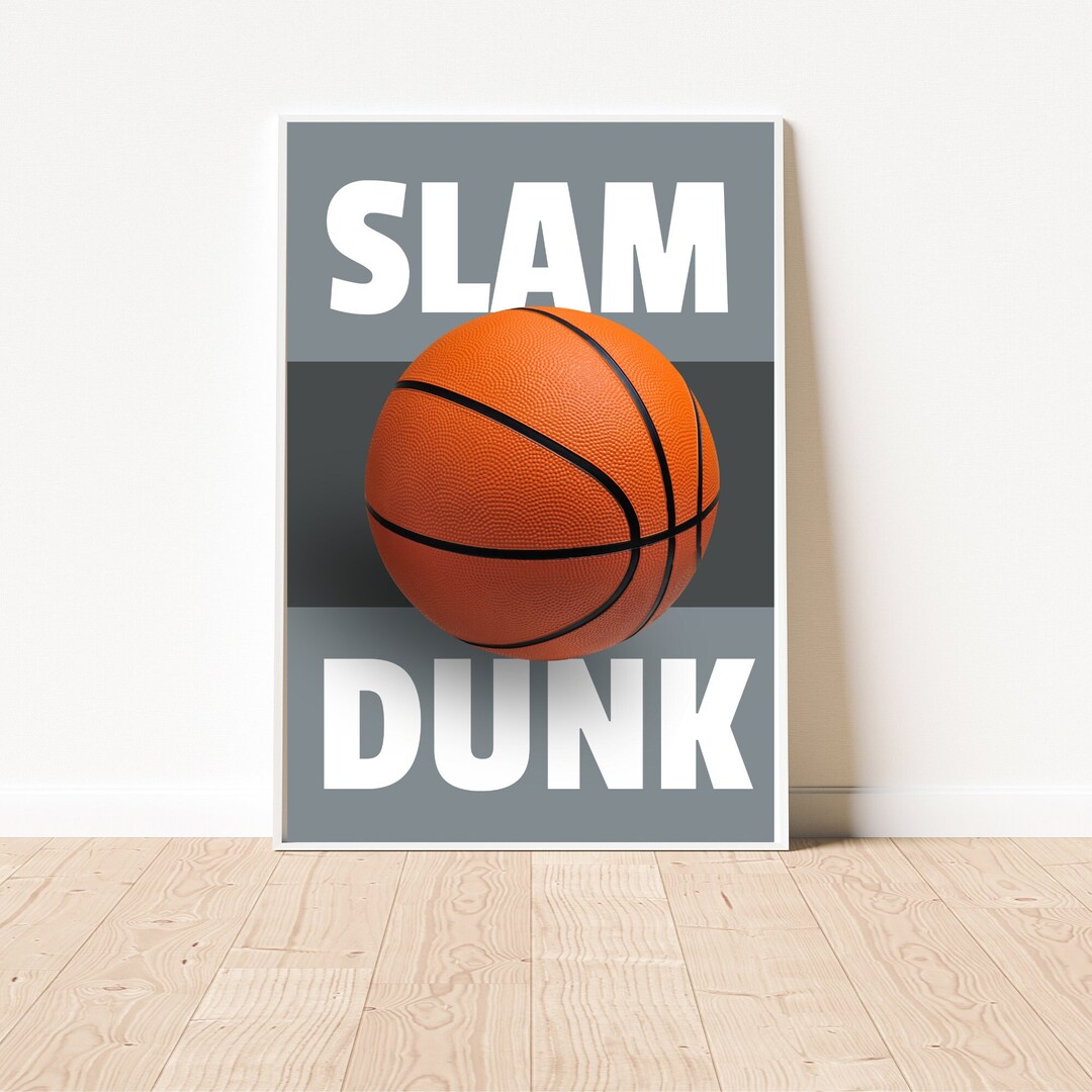 Slam Dunk Basketball Print | Basketball Wall Art | Boys Room Sports ...