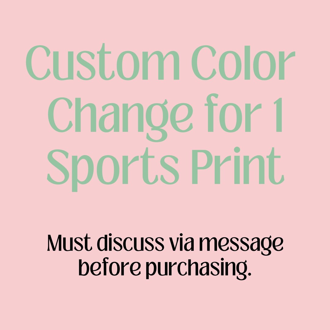 Custom Color Change for 1 Sports Print | Personalized Digital Print ...