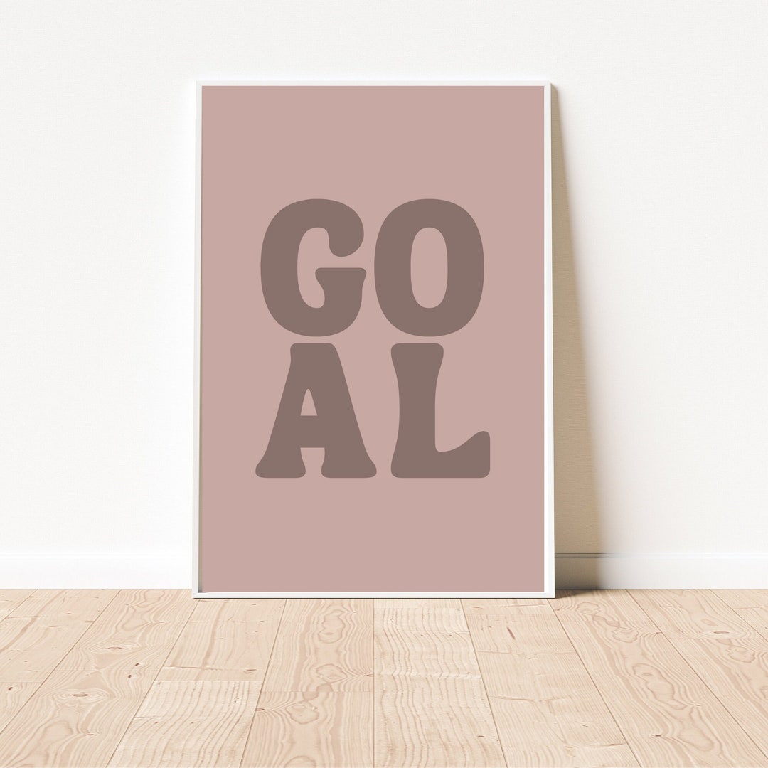Goal Print | Boho Soccer | Minimalist | Pink Brown | Girls Room Wall ...