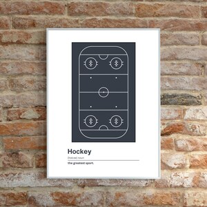 Blue Ice Hockey Definition | Boys Room Décor | Kids Room Art | Teen ...