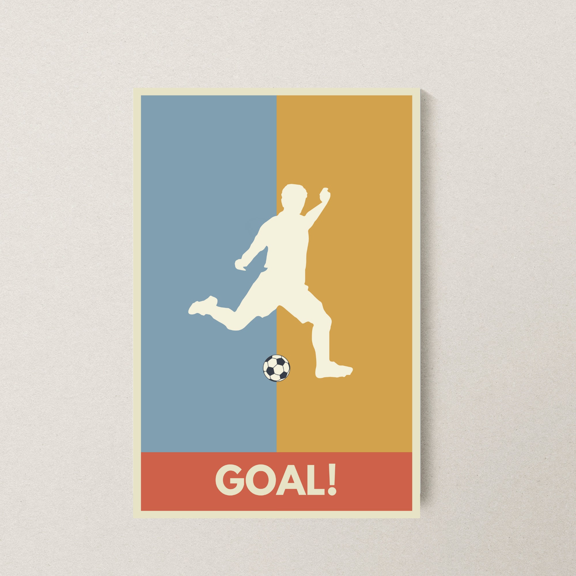 Retro Soccer Goal Print | Retro Style Sports Wall Art | Boys Room Décor ...