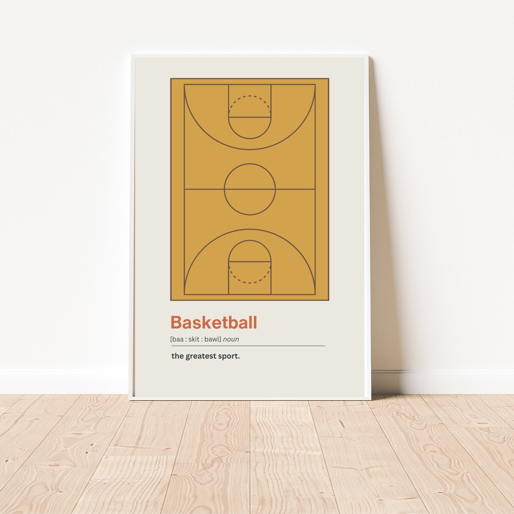 Basketball Definition | Muted Retro Colours | Boys Room Décor | Poster ...