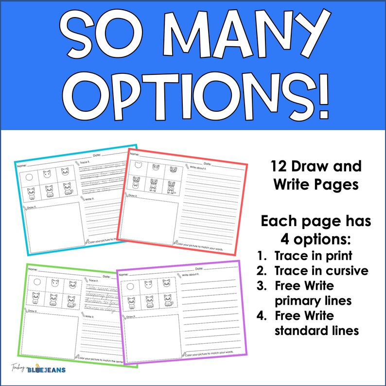 Pet Drawing and Writing Prompts for Kids – Cursive and Print ...