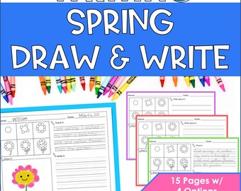 Spring Directed Drawing and Writing Pages for Kids – Learn to Draw ...
