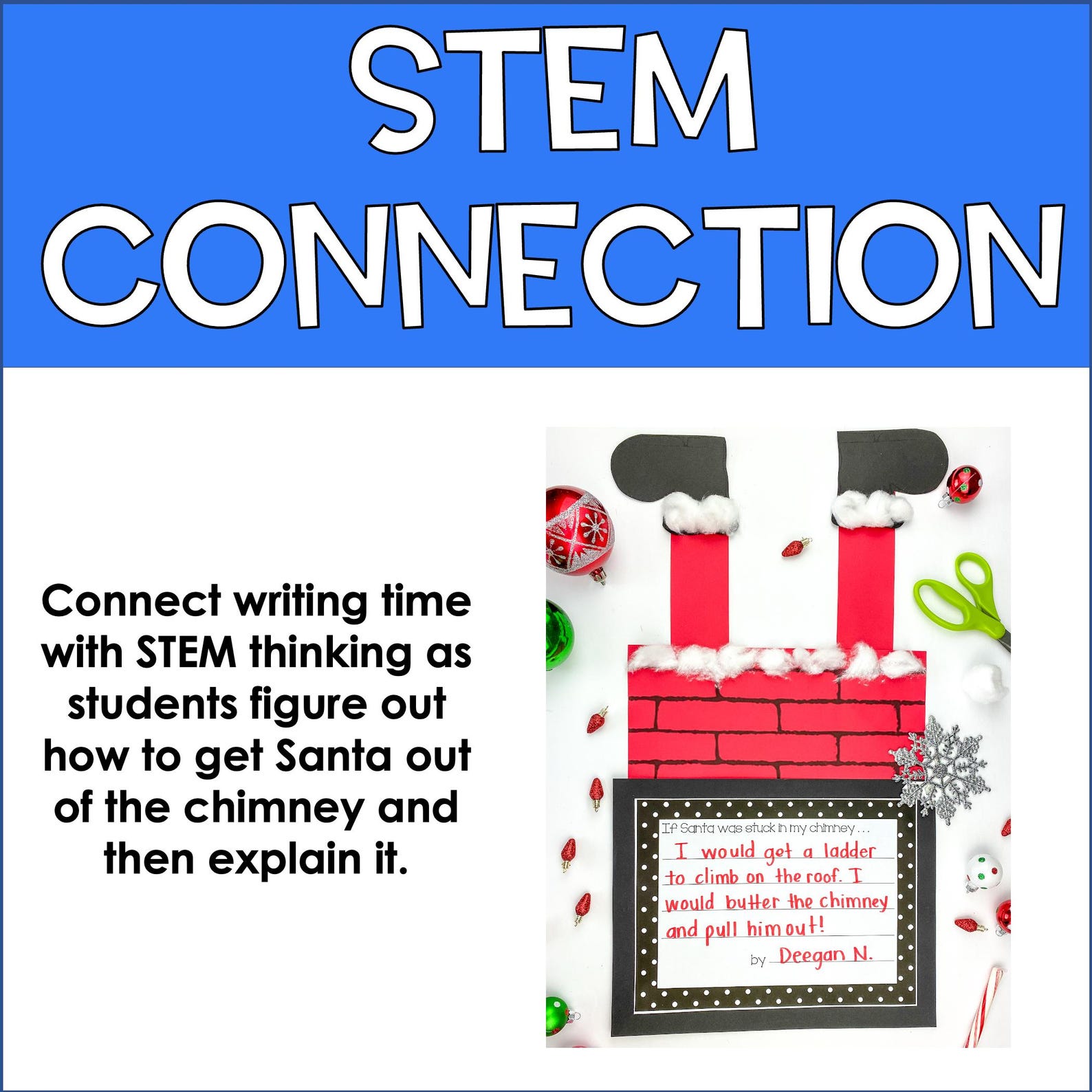 Santa is Stuck in the Chimney Writing Activity and Craft | Kids ...