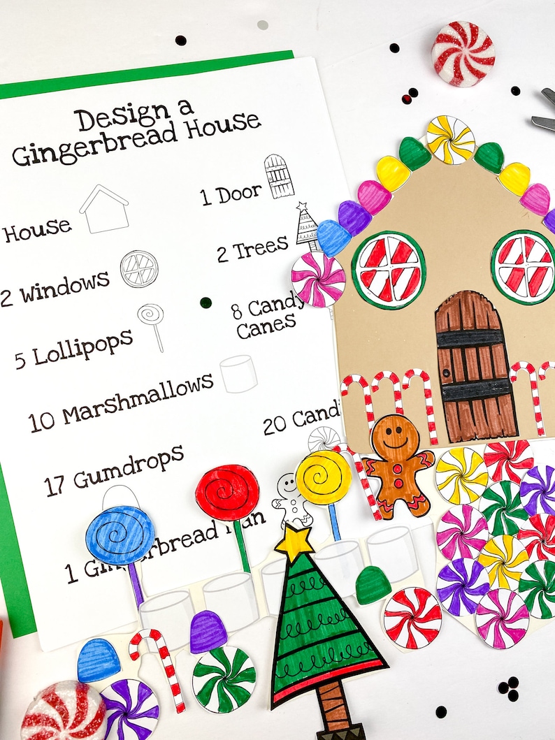 Design a Gingerbread House Math Craft for Numbers to 20 | Christmas ...