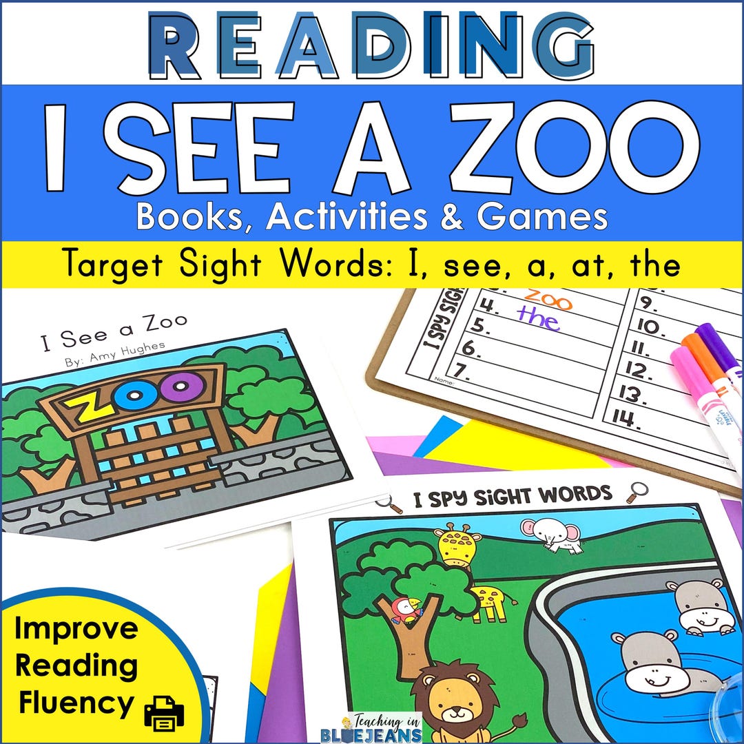 I See a Zoo Emergent Reader, Sight Word Practice Activities and Games ...