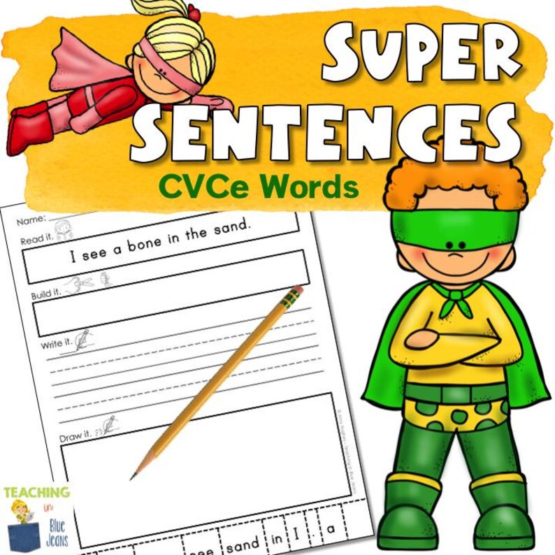 Printable Sentence Writing Worksheets for Kids – Kindergarten & 1st ...