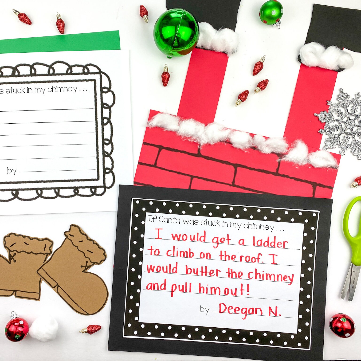 Santa is Stuck in the Chimney Writing Activity and Craft | Kids ...