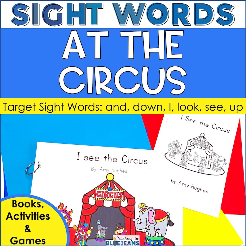 Circus Sight Word Books & Printables – Learn to Read Activities for ...