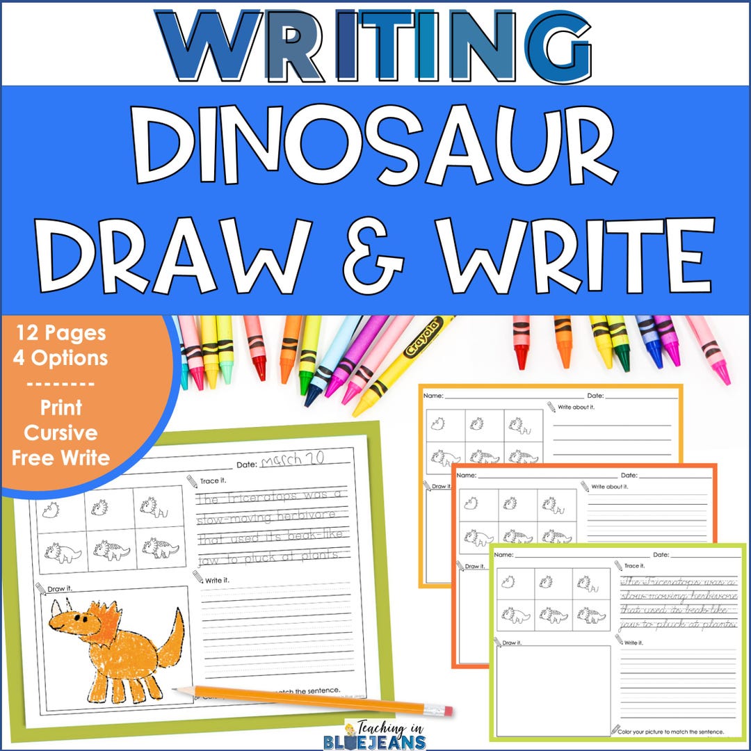 Dinosaur Directed Drawing and Writing Prompts for Kids – Print ...
