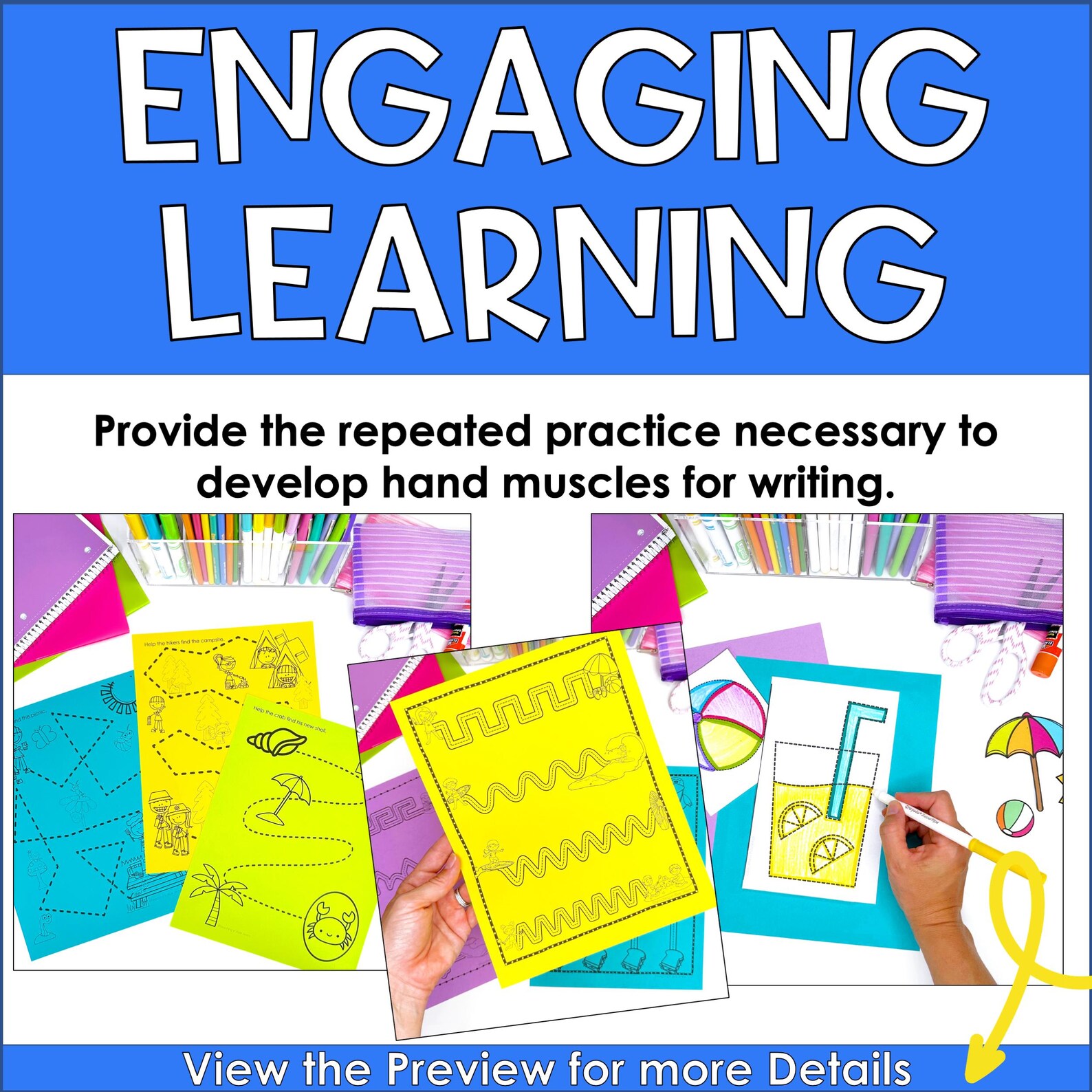 Summer Prewriting Worksheets for Kids – Line and Shape Tracing ...