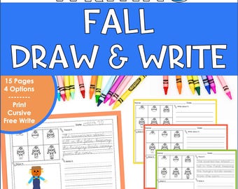 Fall Draw and Write Activities for Kids – Directed Drawings With Print ...