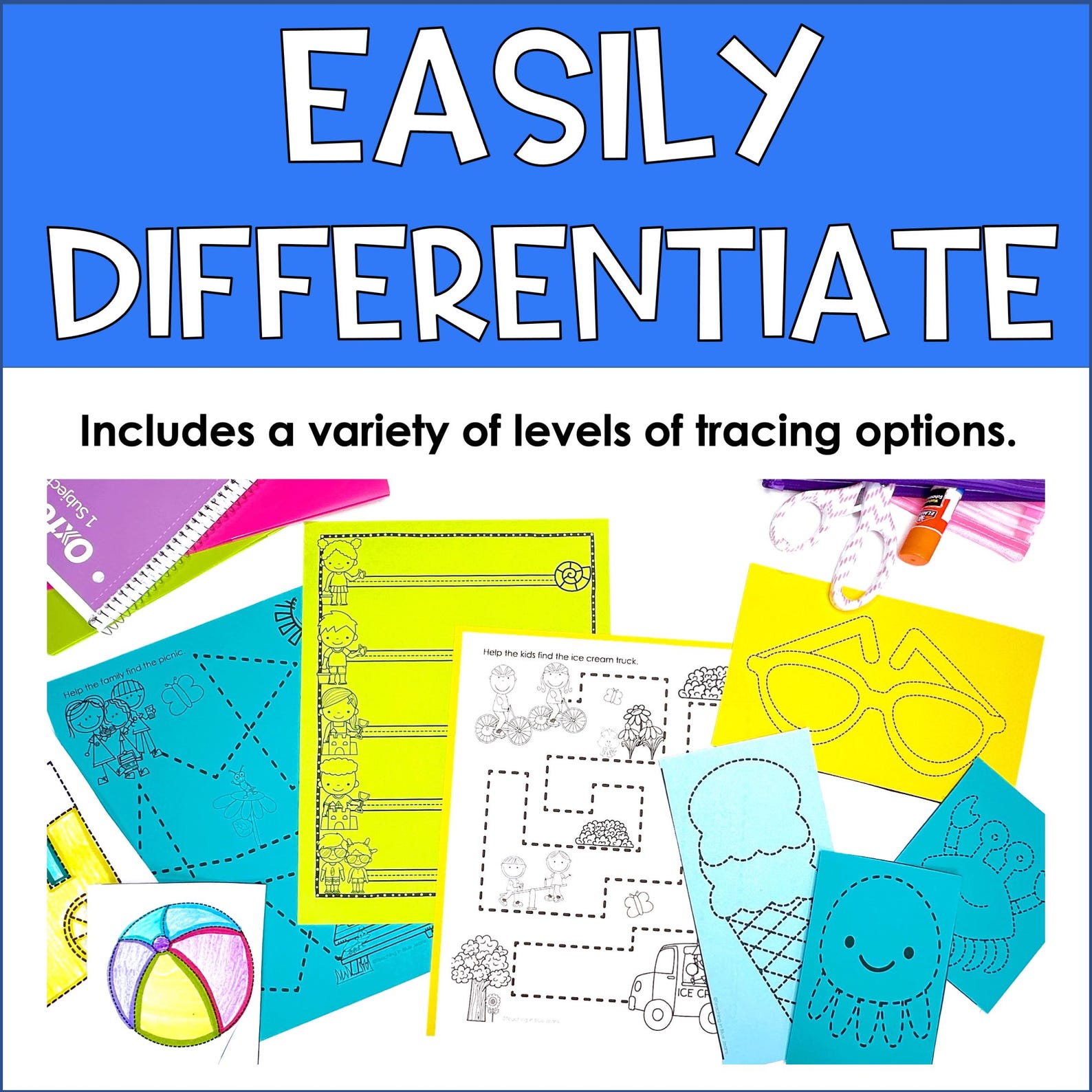 Summer Prewriting Worksheets for Kids – Line and Shape Tracing ...