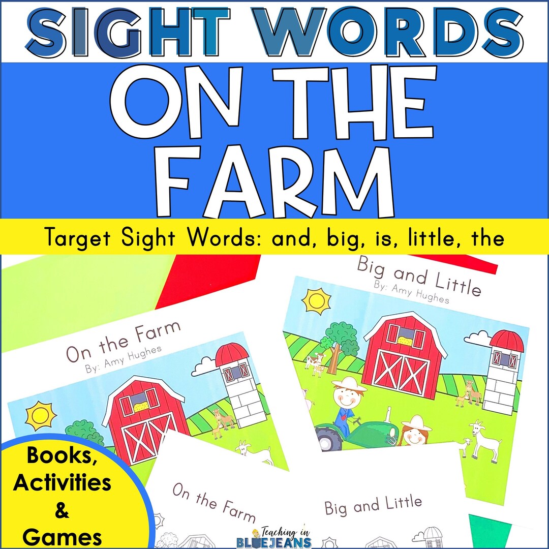 On the Farm Easy Reader Book, Sight Word Practice Activities and Games ...