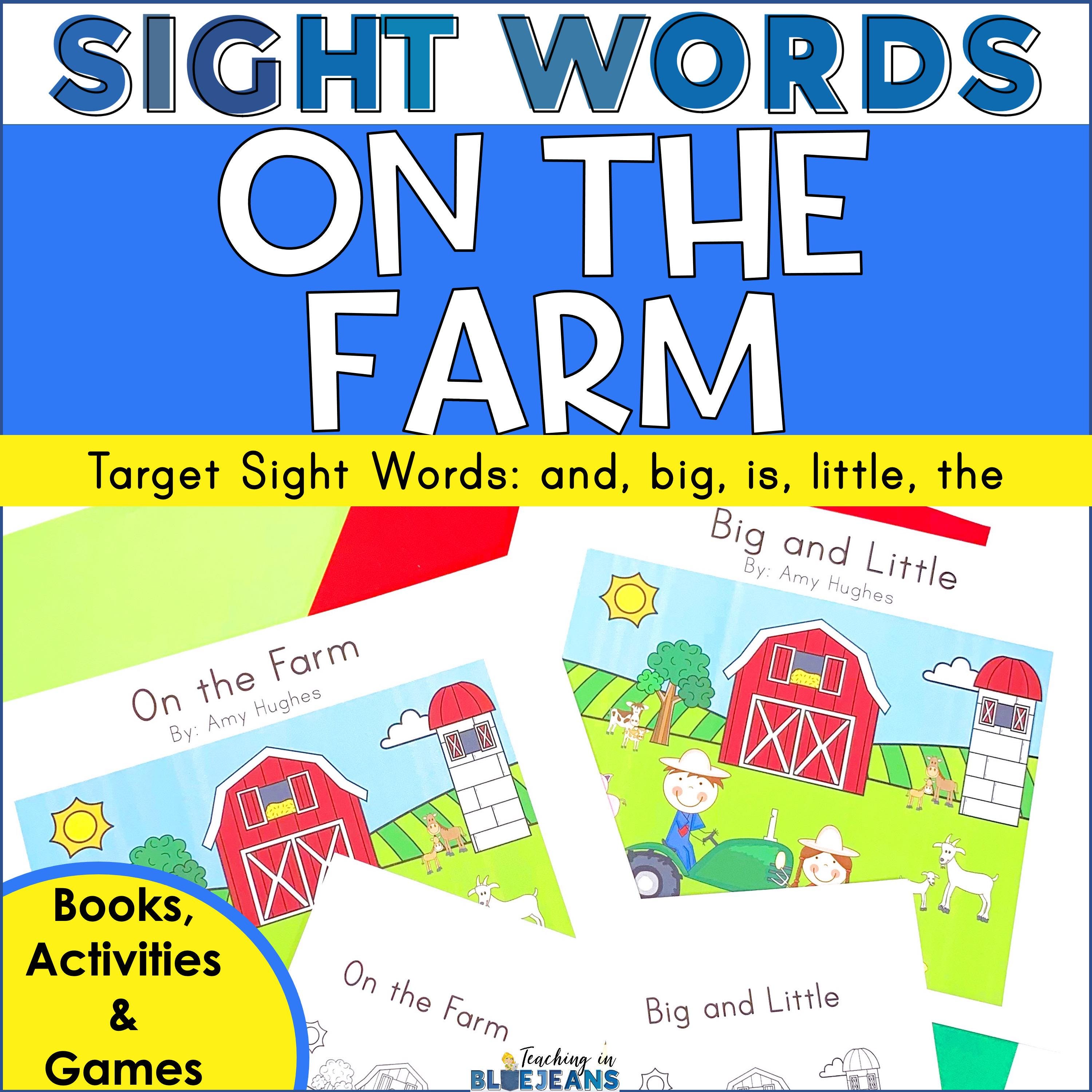 Farm Sight Word Books & Printables – Learn to Read Activities With High ...