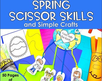 Spring Scissor Skills Printable Cutting Practice + Crafts for Kids ...