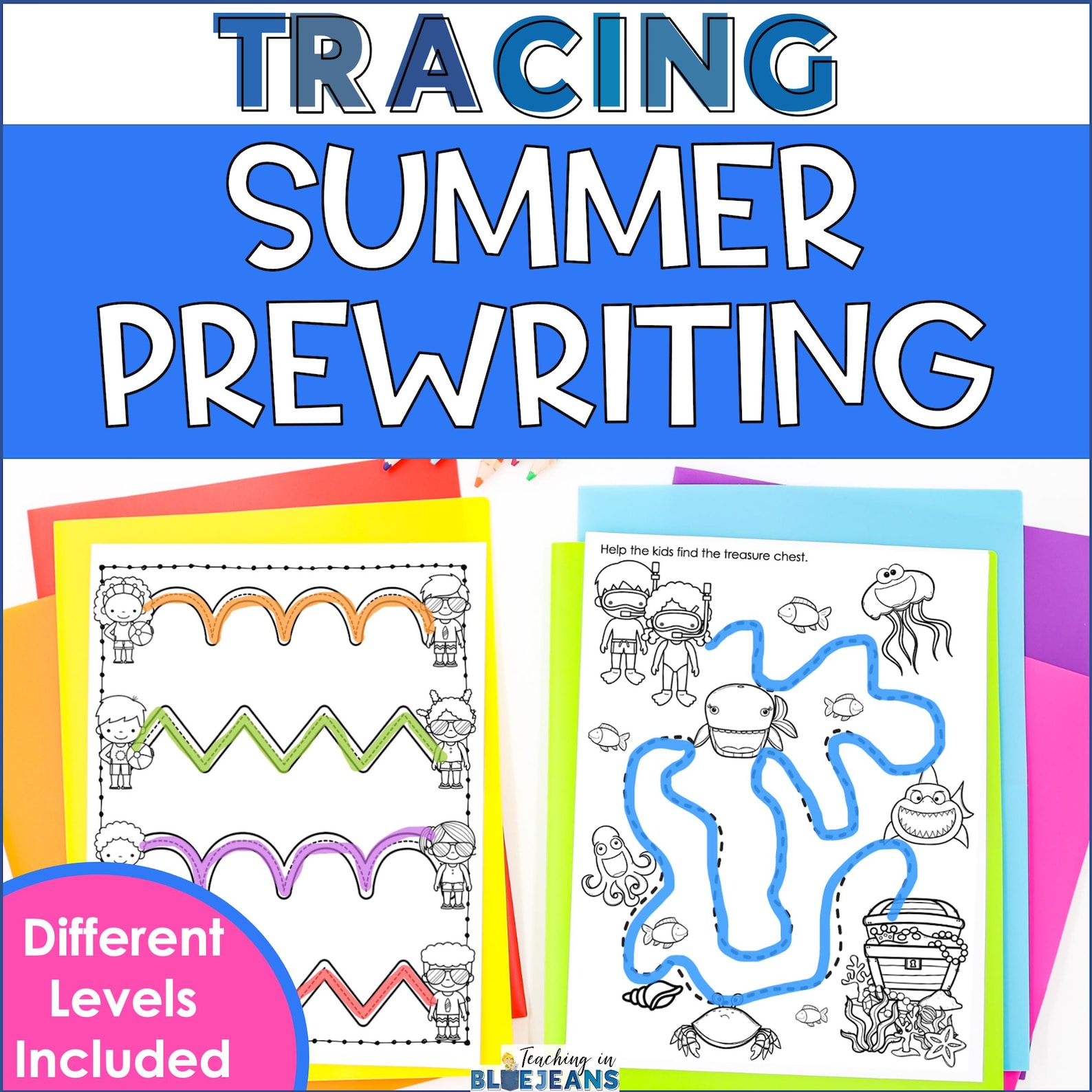Summer Prewriting Worksheets for Kids – Line and Shape Tracing ...