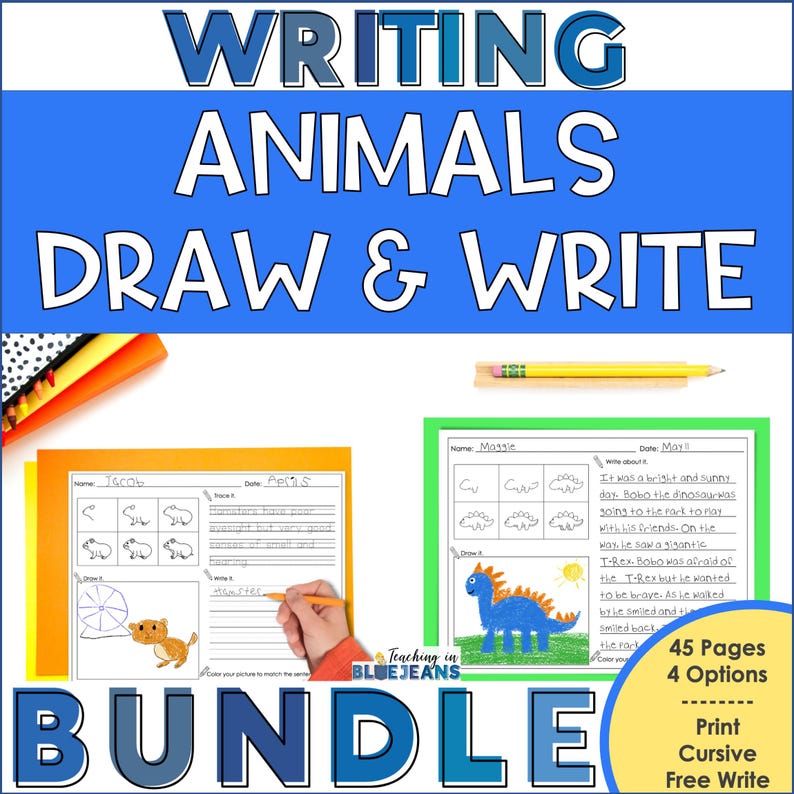 Draw and Write Animal Activities for Kids – Directed Drawings + Print ...