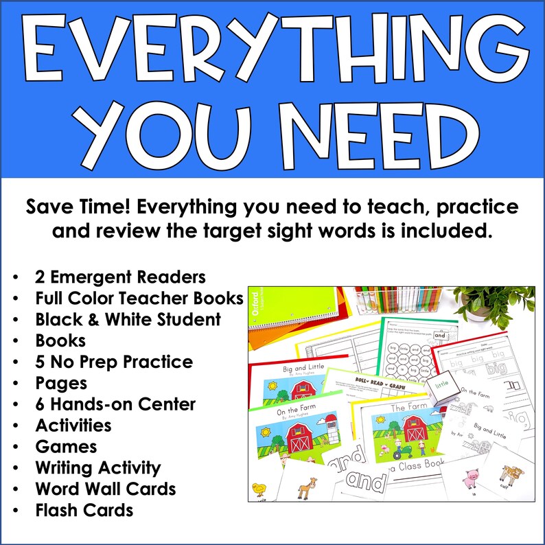Farm Sight Word Books & Printables – Learn to Read Activities With High ...