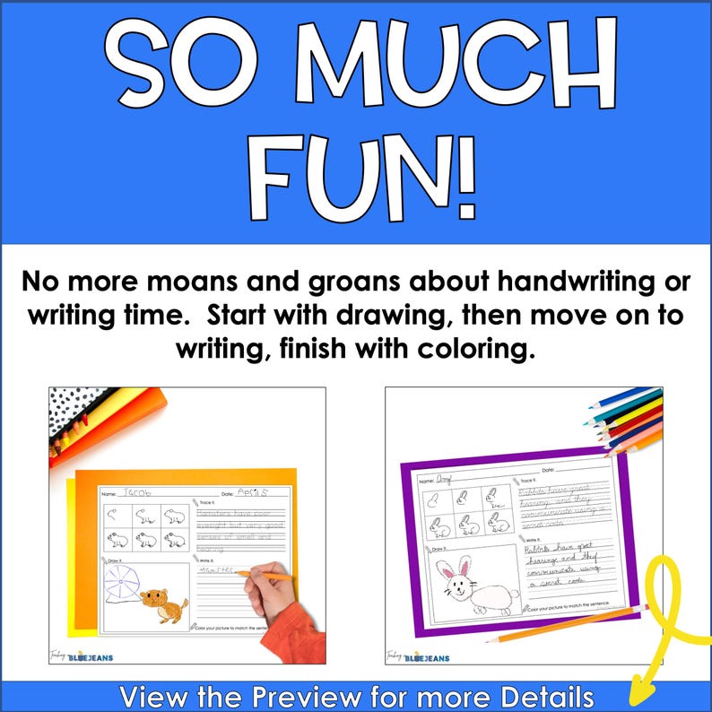 Pet Drawing and Writing Prompts for Kids – Cursive and Print ...