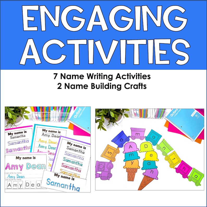 Editable Name Writing Practice for Kids – Tracing Worksheets, Playdough ...