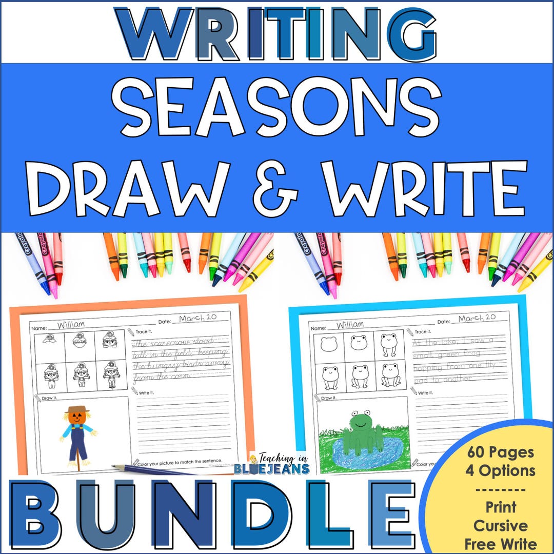 Draw and Write for Kids – Four Seasons Directed Drawing & Handwriting ...