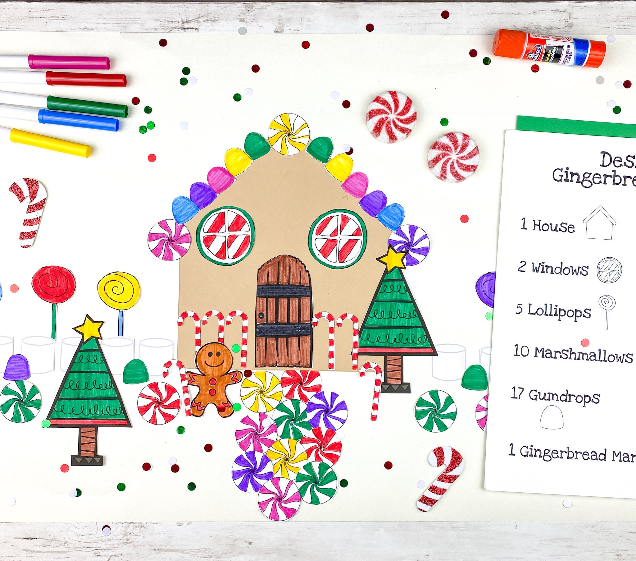 Design a Gingerbread House Math Craft for Numbers to 20 | Christmas ...