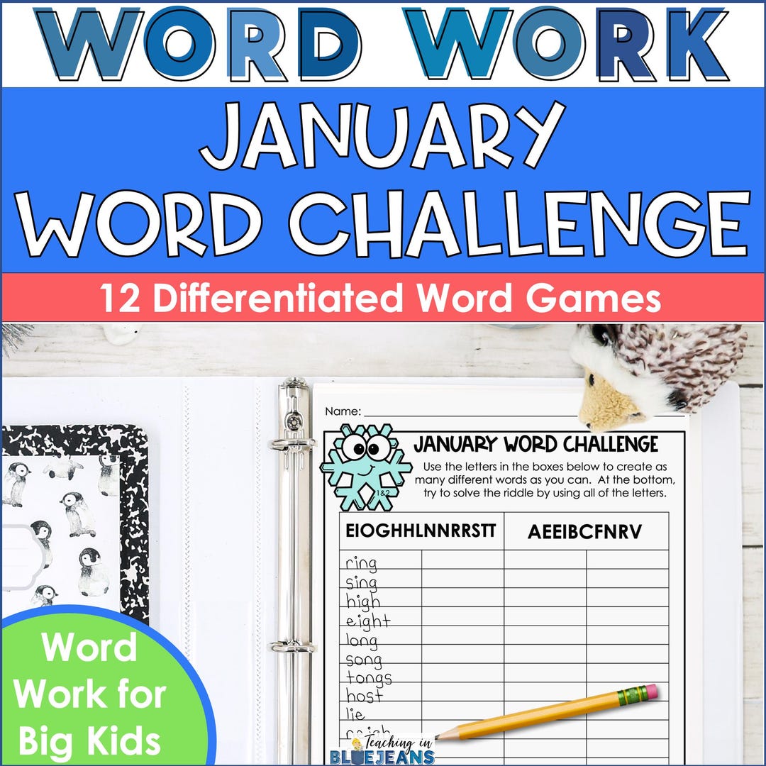 January Word Building Puzzles for Kids – Printable Spelling & Word Work ...