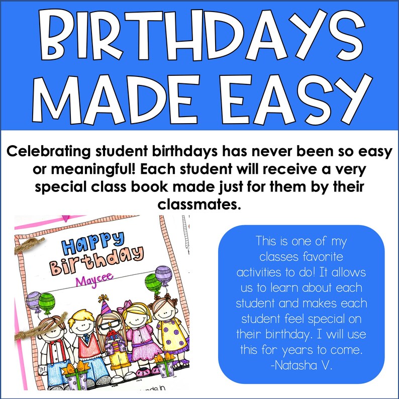 Happy Birthday Book – Personalized Student Birthday Gift From Class or ...
