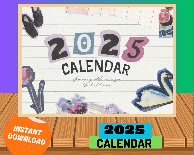 2025 Calendar Printable, Cute Kids Calendar 2025, Wall Calendar PDF ...