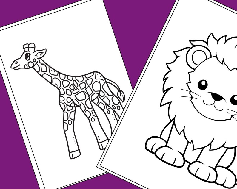 Land Animal Coloring Pages for Kids - Etsy